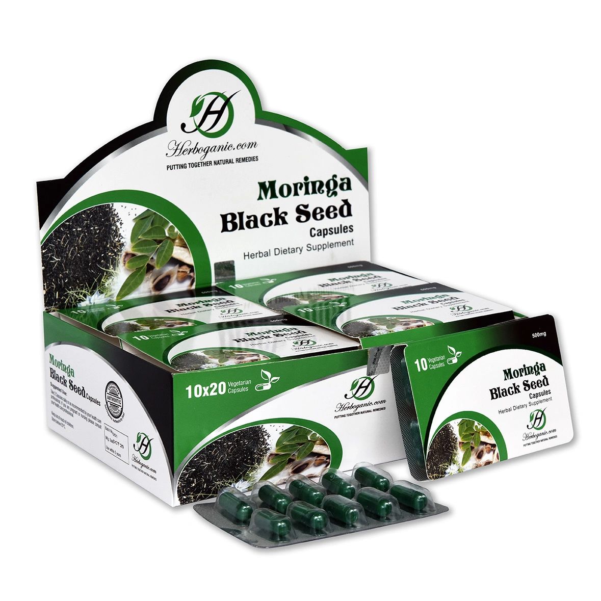 Moringa Black Seed Capsules Blister Pack - 10x20 Capsules