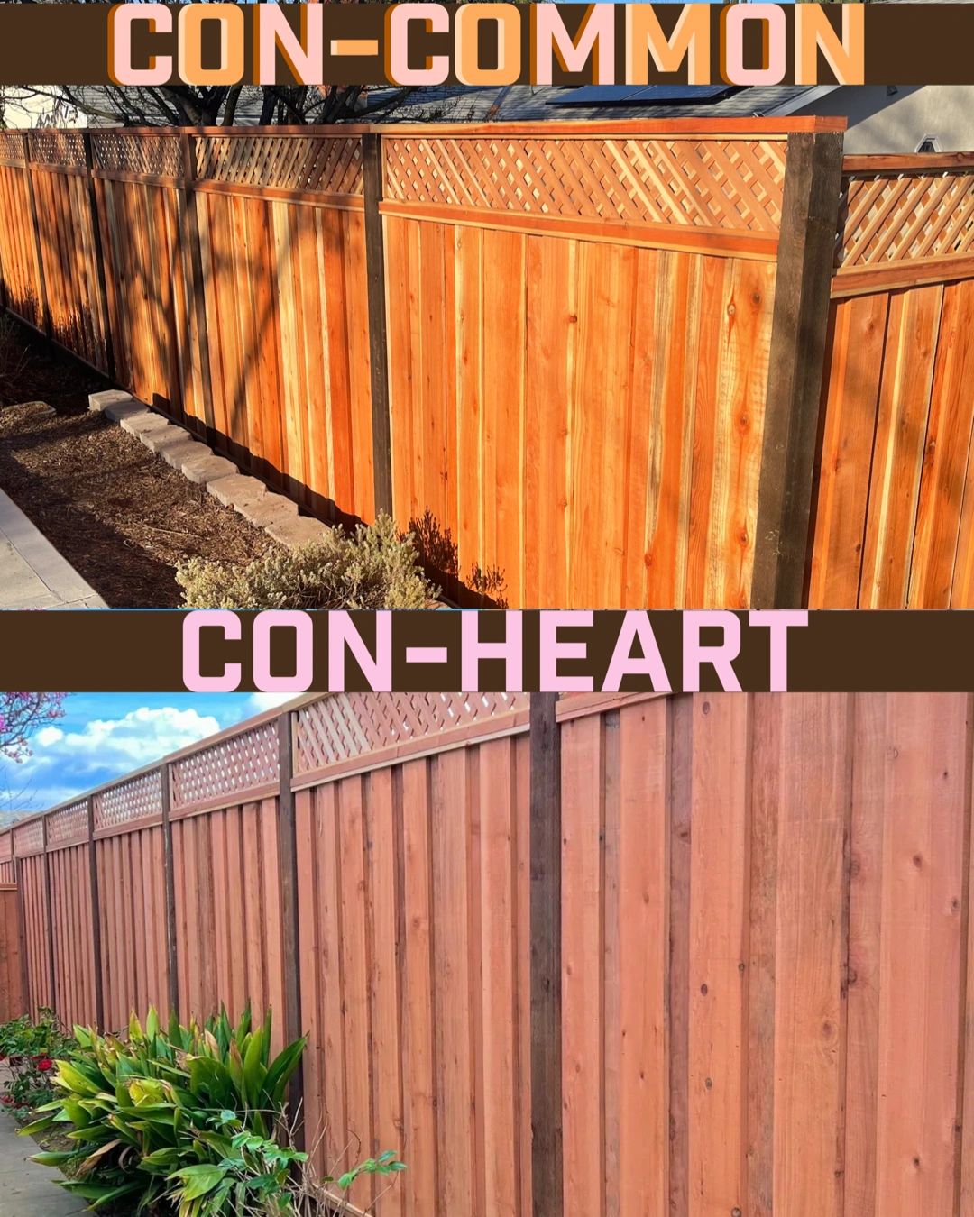 What's the difference between Con-Common and Con-Heart Redwood?