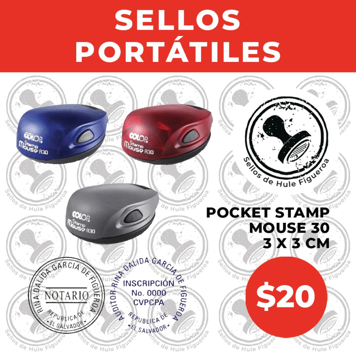 STAMP MOUSE R30 - 3 x 3 CM.