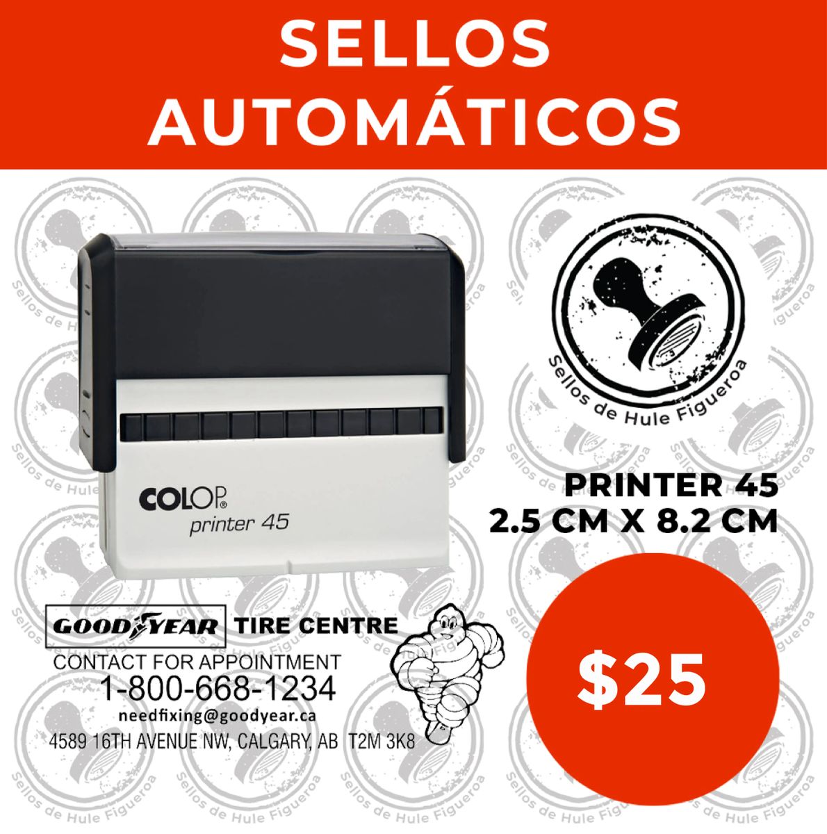 PRINTER 45 - 8.2 x 2.5 CM.