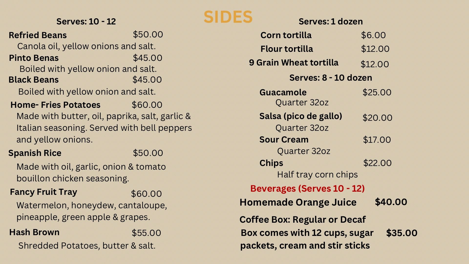 CATERING | Caramba Inc