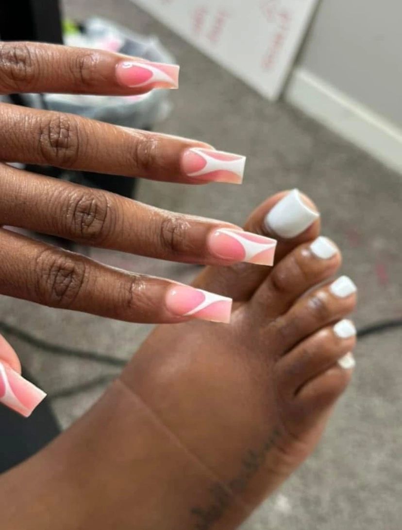 Acrylic Nails & Toes + Pedicure
