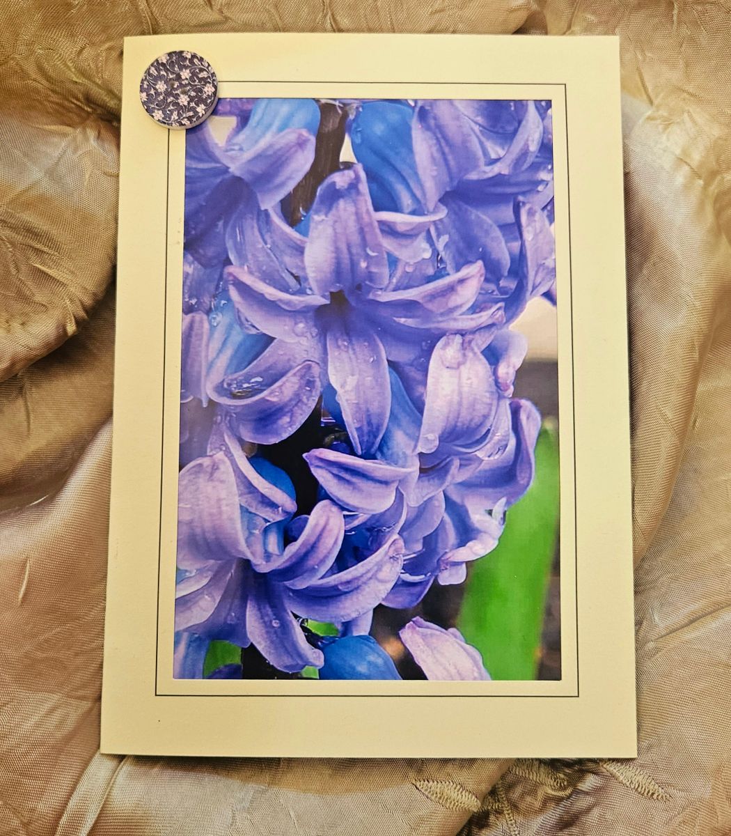 "Dew Drenched Purple Hyacinth" - Portrait