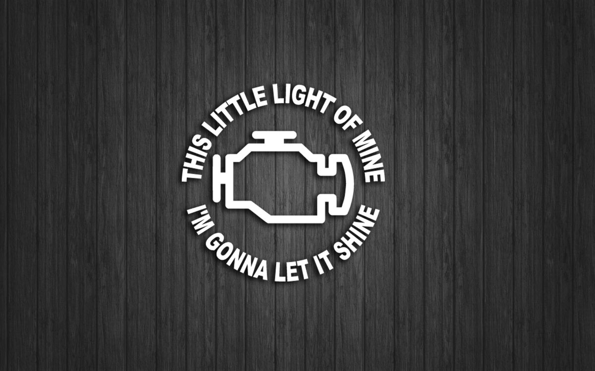 Check Engine Light meme sticker 2 PACK