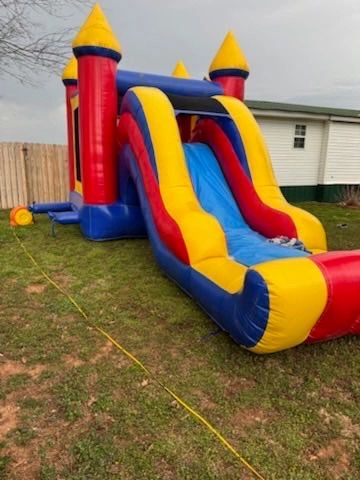 Red and Yellow Bounce House/ Slide Combo