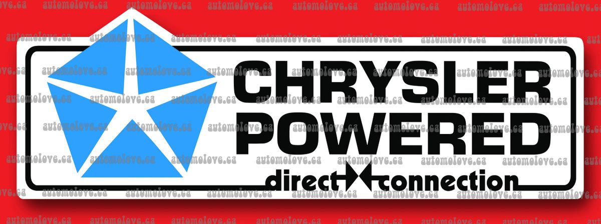 "Chrysler Powered" - Direct Connection sticker 4" x 10"