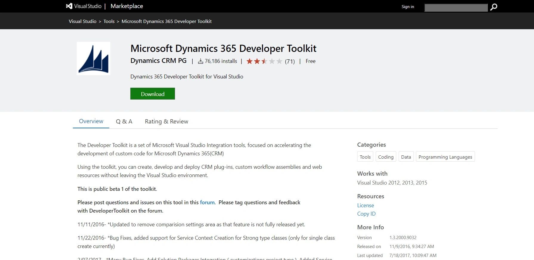Install Dynamics 365 CRM Developer Toolkit for Visual Studio 2019