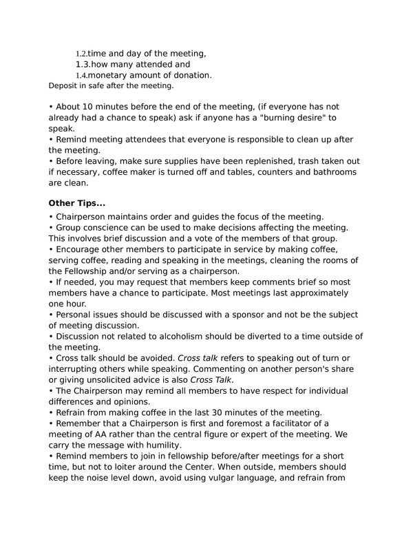 Chairperson Information