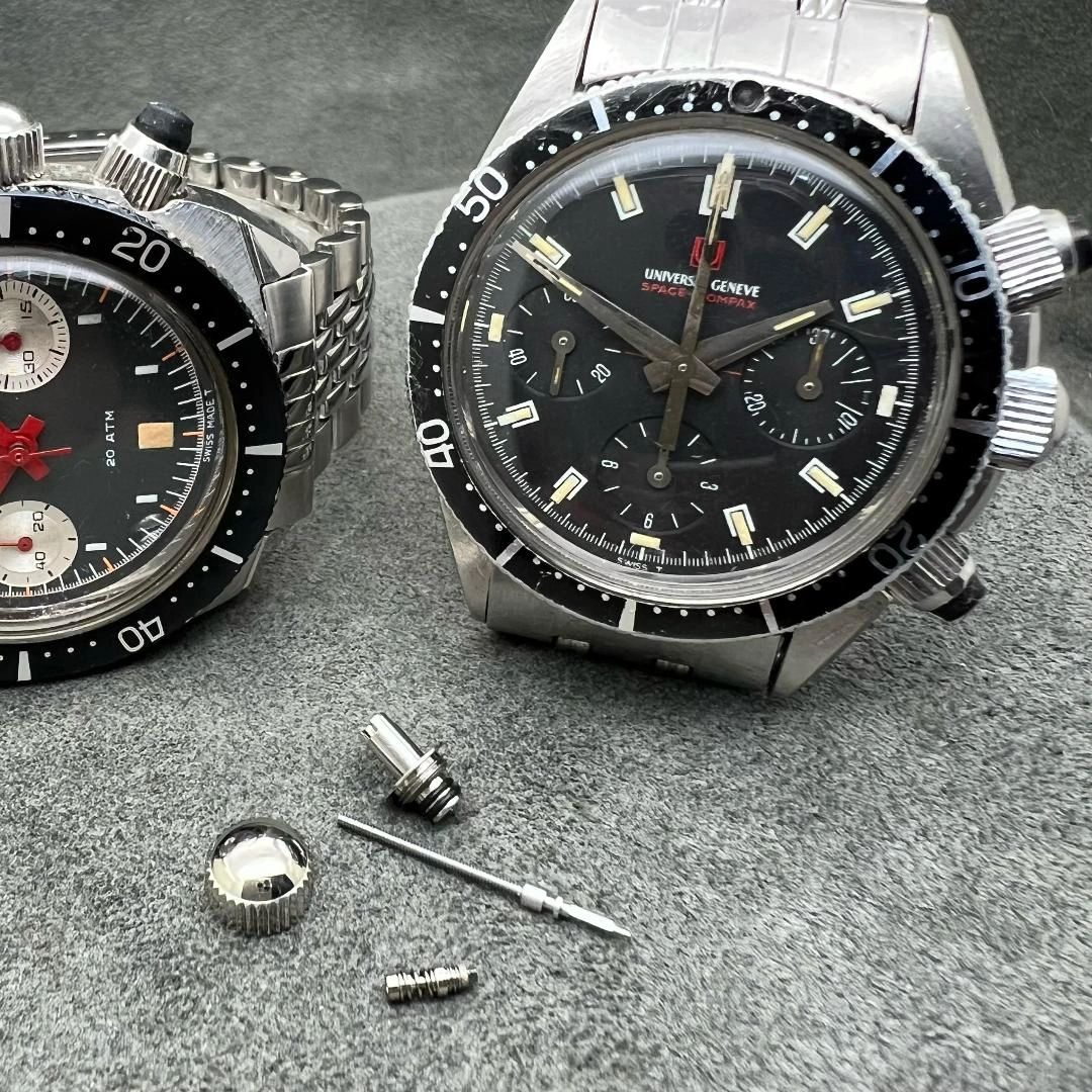 Crown Kit for Universal Geneve Space Compax Chronograph Vintage Watch