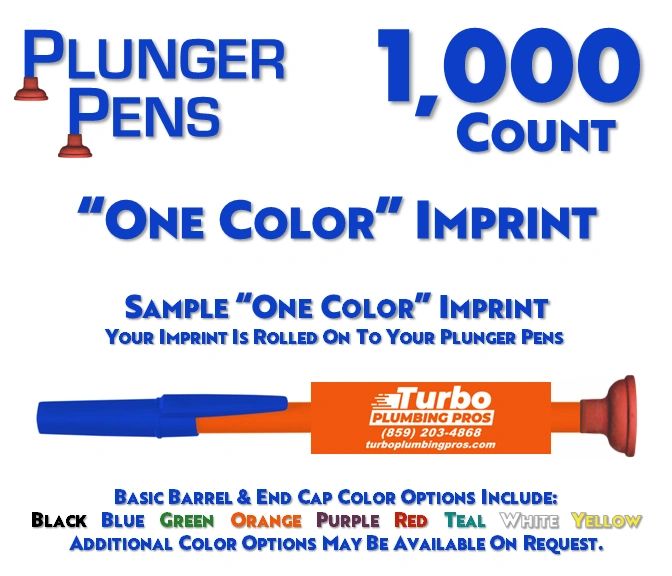 1,000 Plunger Pens: 1 Color Imprint
