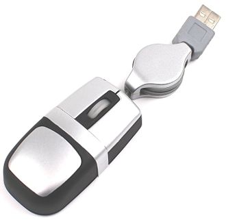 DS-2145 Super Mini Optical Mouse with retractable cord