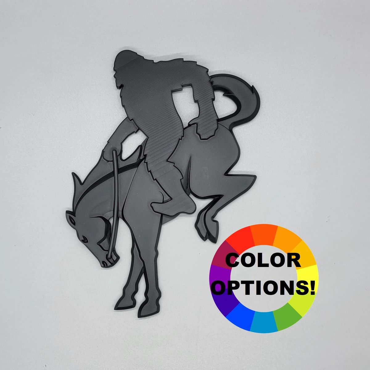 Sasquatch Riding Bucking Bronco Emblem