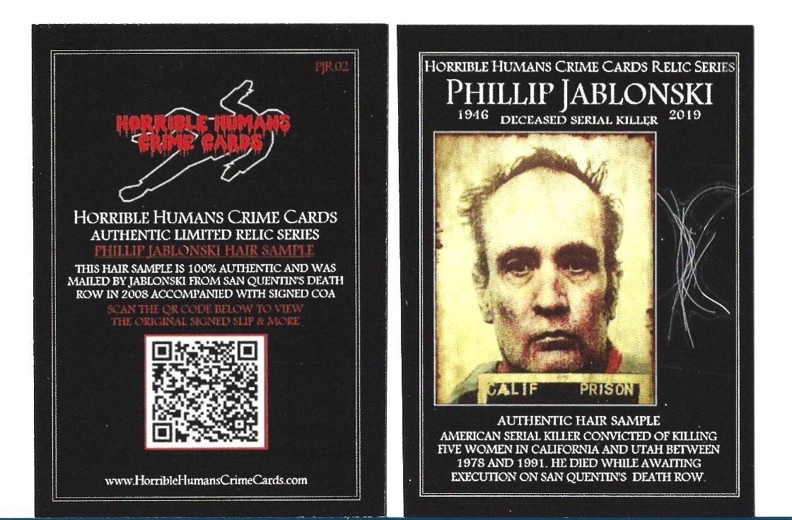 Phillip Jablonski Horrible Humans Crime Cards Authentic Relic Series #PJR02