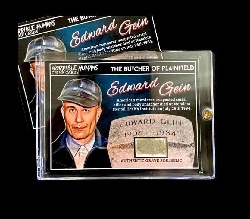 Edward Gein “The Butcher Of Plainfield” Authentic Grave Soil Relic Card ...