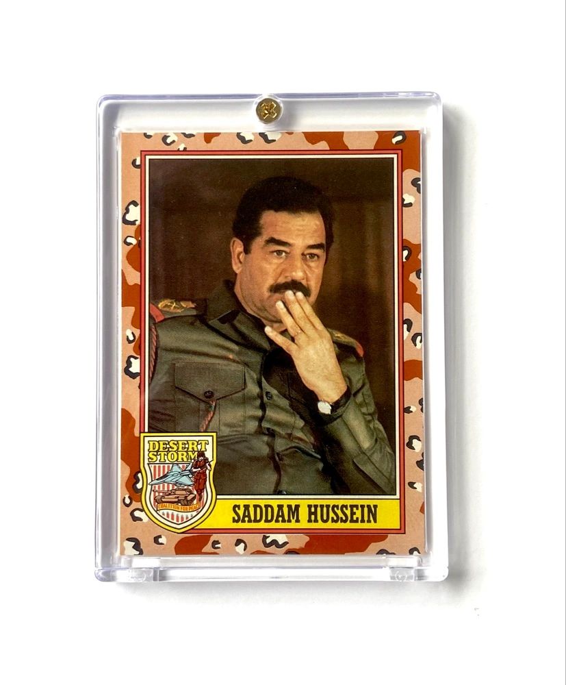 1991 TOPPS Desert Storm Saddam Hussein Trading Card In Collector’s Case