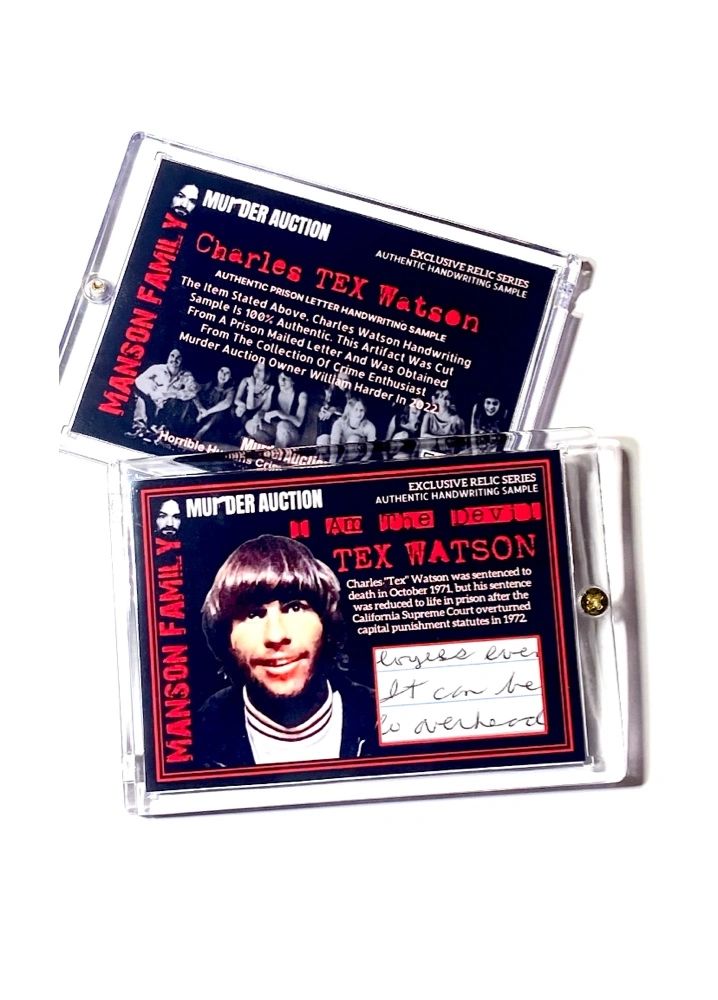 Charles TEX Watson “MANSON FAMILY” Authentic Handwriting Sample Relic ...