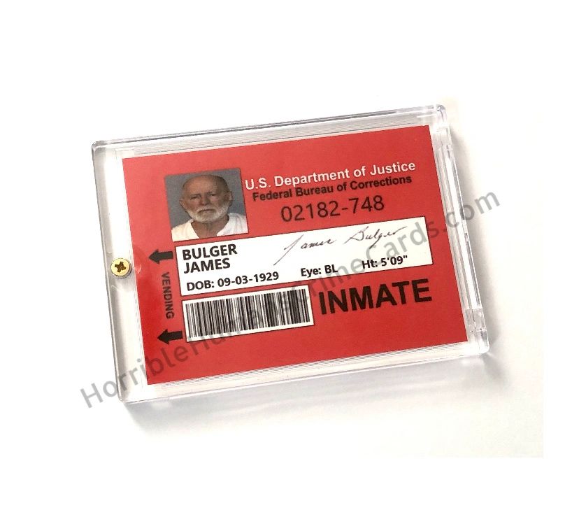 Whitey Bulger Federal Inmate ID Novelty Card With Replica Signature In ...