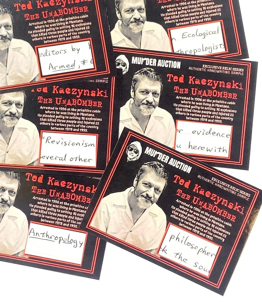 Ted Kaczynski Authentic Handwriting Sample Relic Card