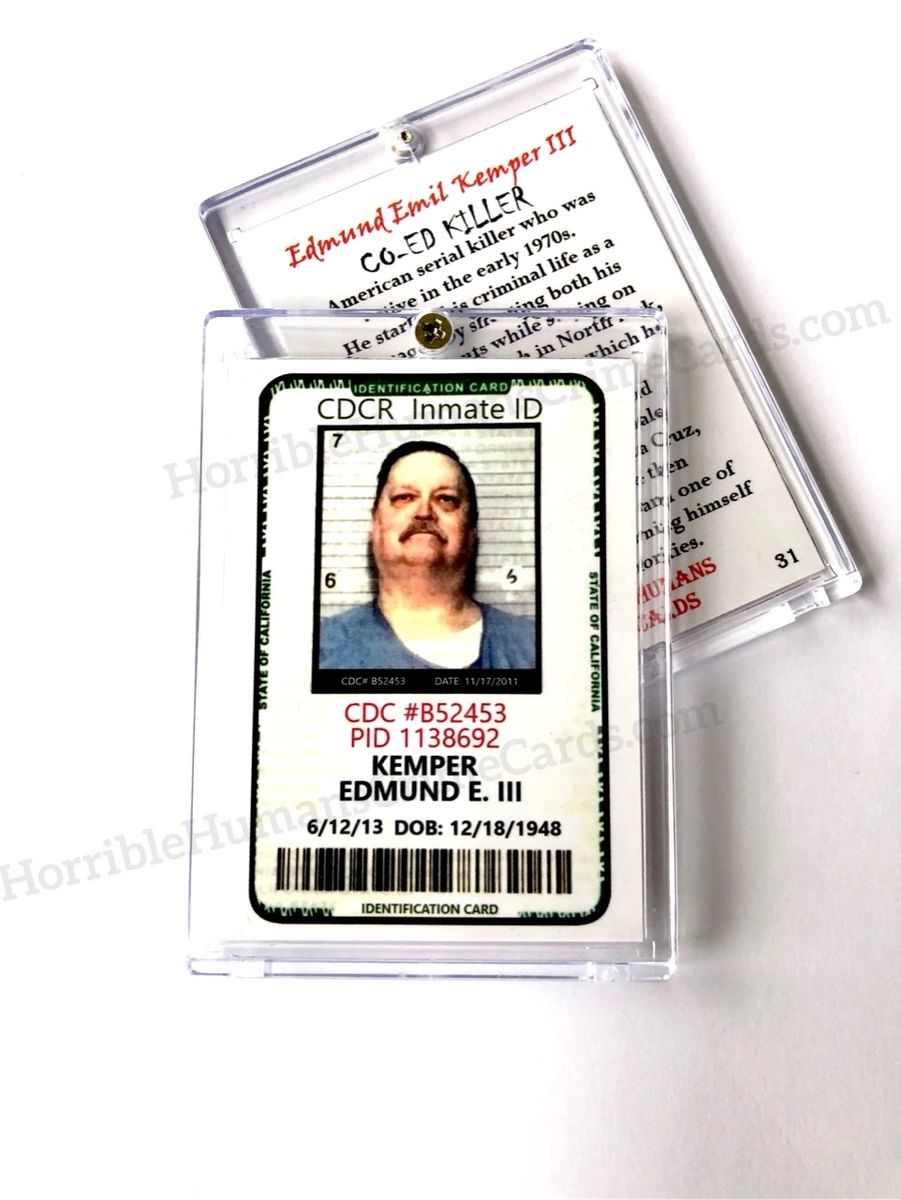 ED KEMPER “CO-ED KILLER” Inmate / Prison ID Replica In Case