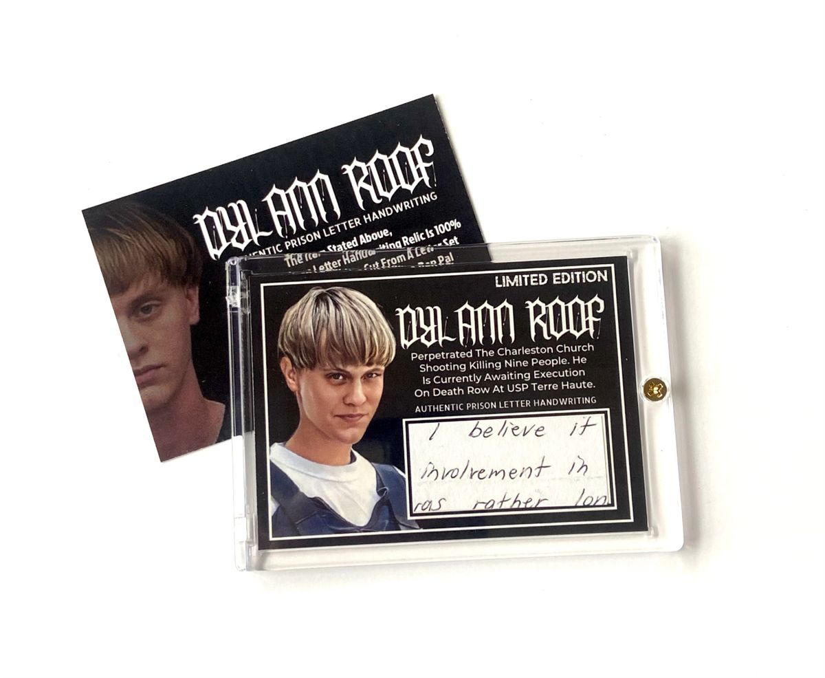 DYLANN ROOF Authentic Death Row Prison Letter Handwriting Relic Card ...
