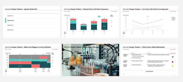One-click slide design tools