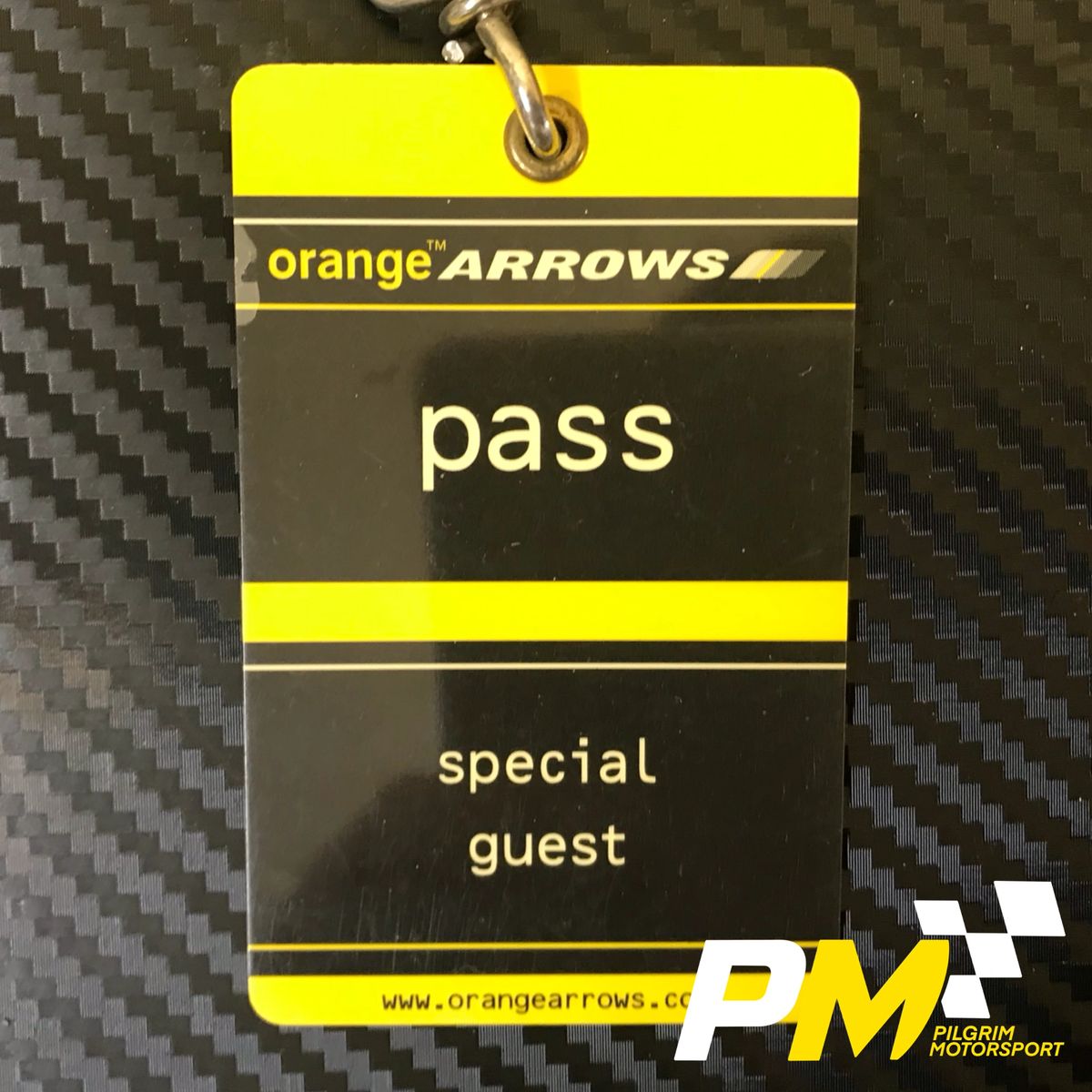 Orange Arrows F1 Racing Formula One Team Issued VIP Guest Pass and Lanyard