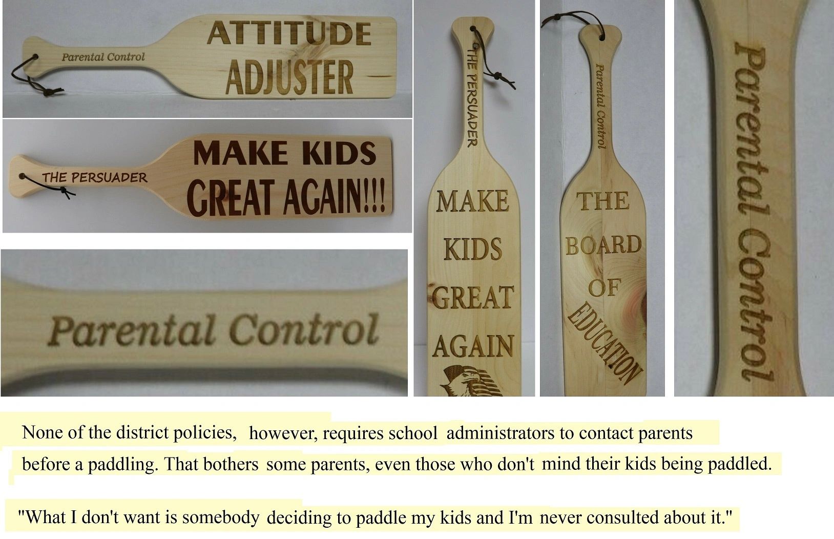 PARENTAL CONTROLS, ADVICE AND CONSENT FOR SCHOOL PADDLING