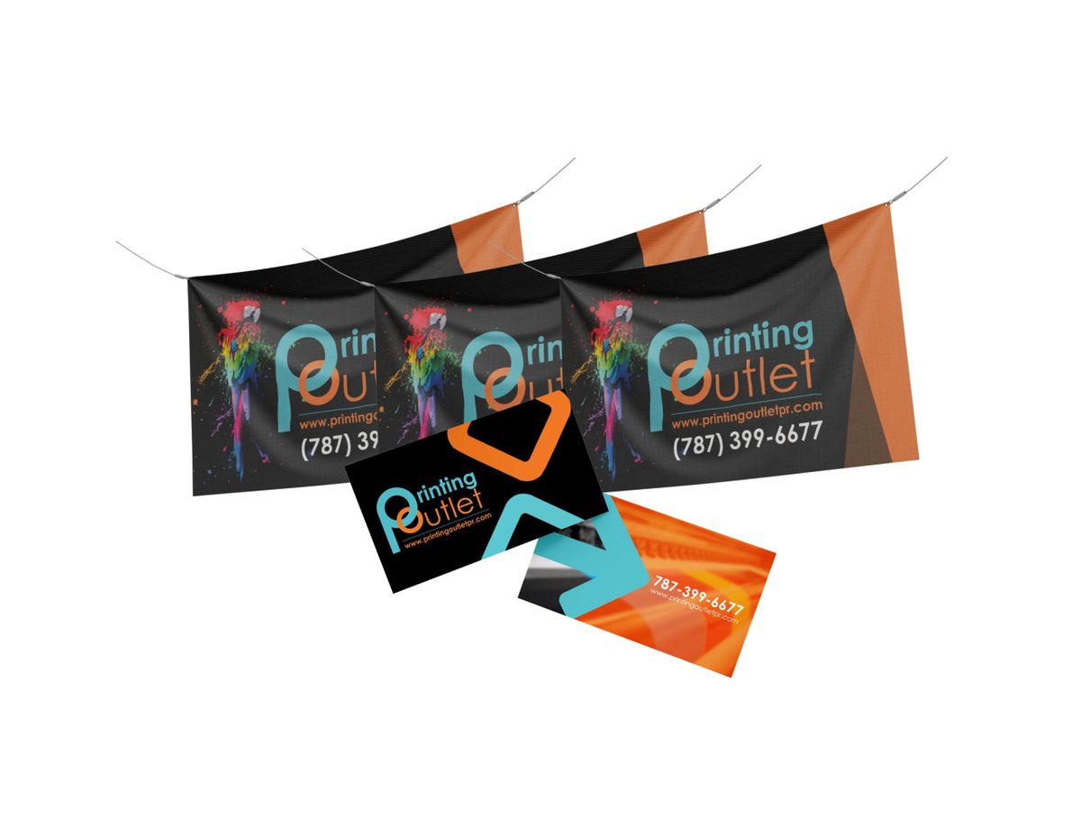 500 Business Cards & 3 Banners 3'x5'
