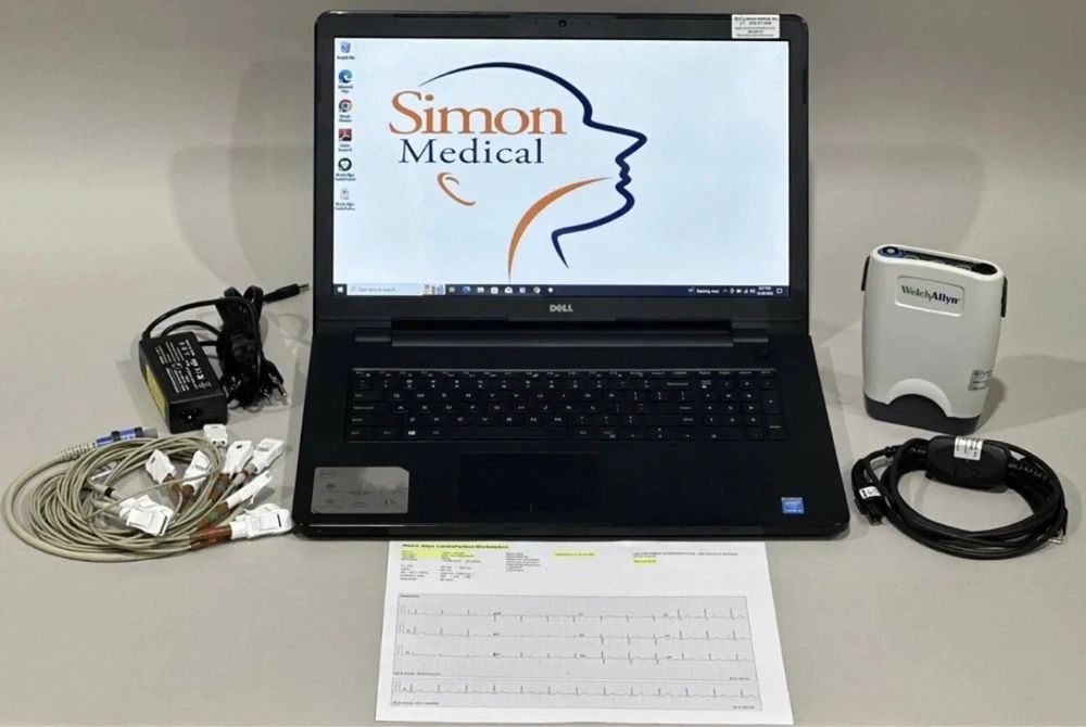 WELCH ALLYN CARDIO PERFECT LAPTOP WORKSTATION W/ SE-PRO-600 MODULE ...