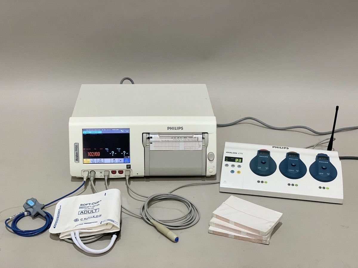 Philips Avalon FM50 M2705A Fetal Monitor With M2725A, M2726A, M2727A ...