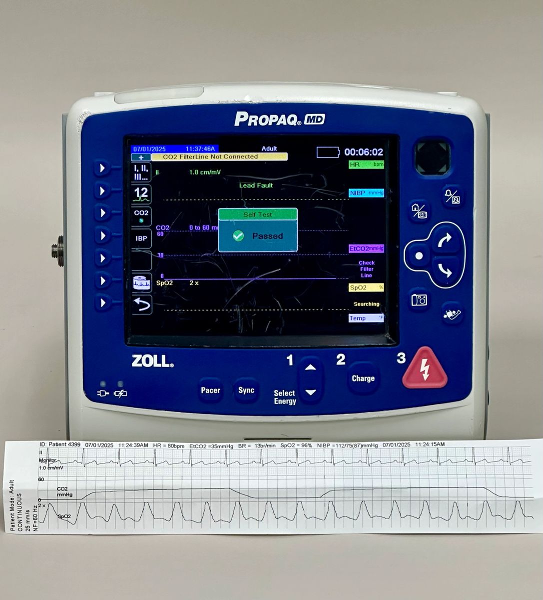 ZOLL PROPAQ MD Defibrillator Monitor - 12 LEAD ECG, NELLCOR SPO2, CO2 ...