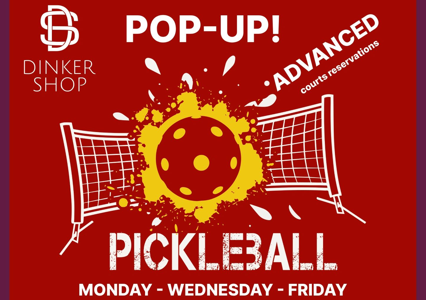 MON, WED, FRI Advanced Player reservation.
