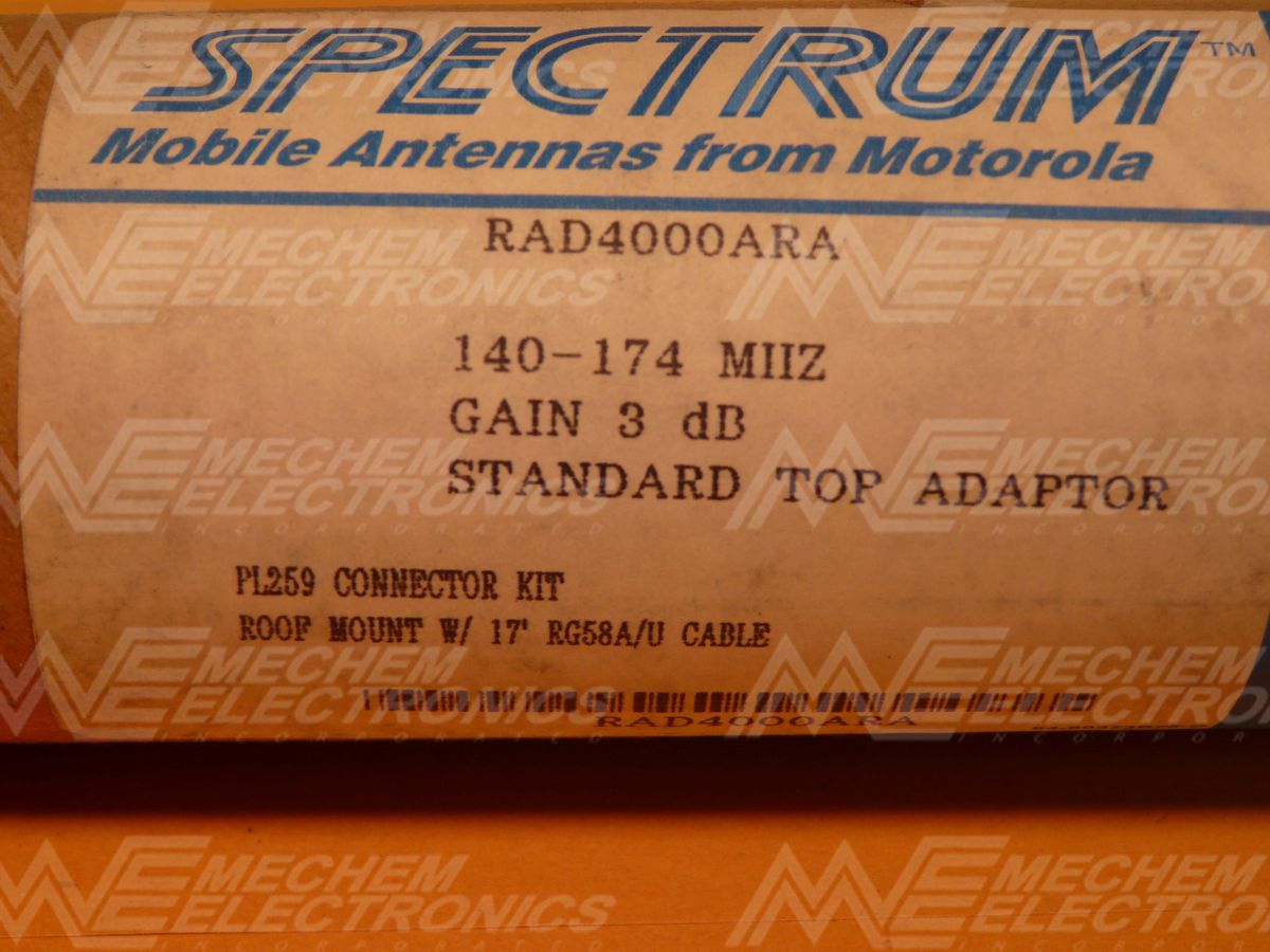 Motorola RAD4000ARA VHF Spectrum Antenna, Roof Mount 3 dB Gain 140-174 MHz