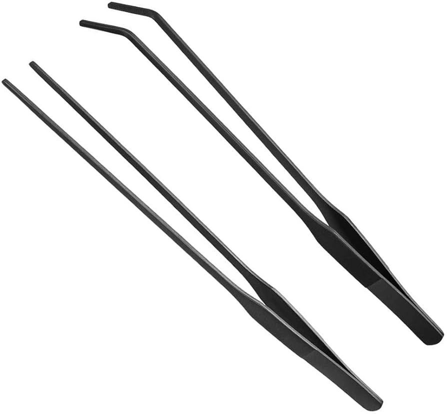 Black Stainless Steel Feeding Tongs