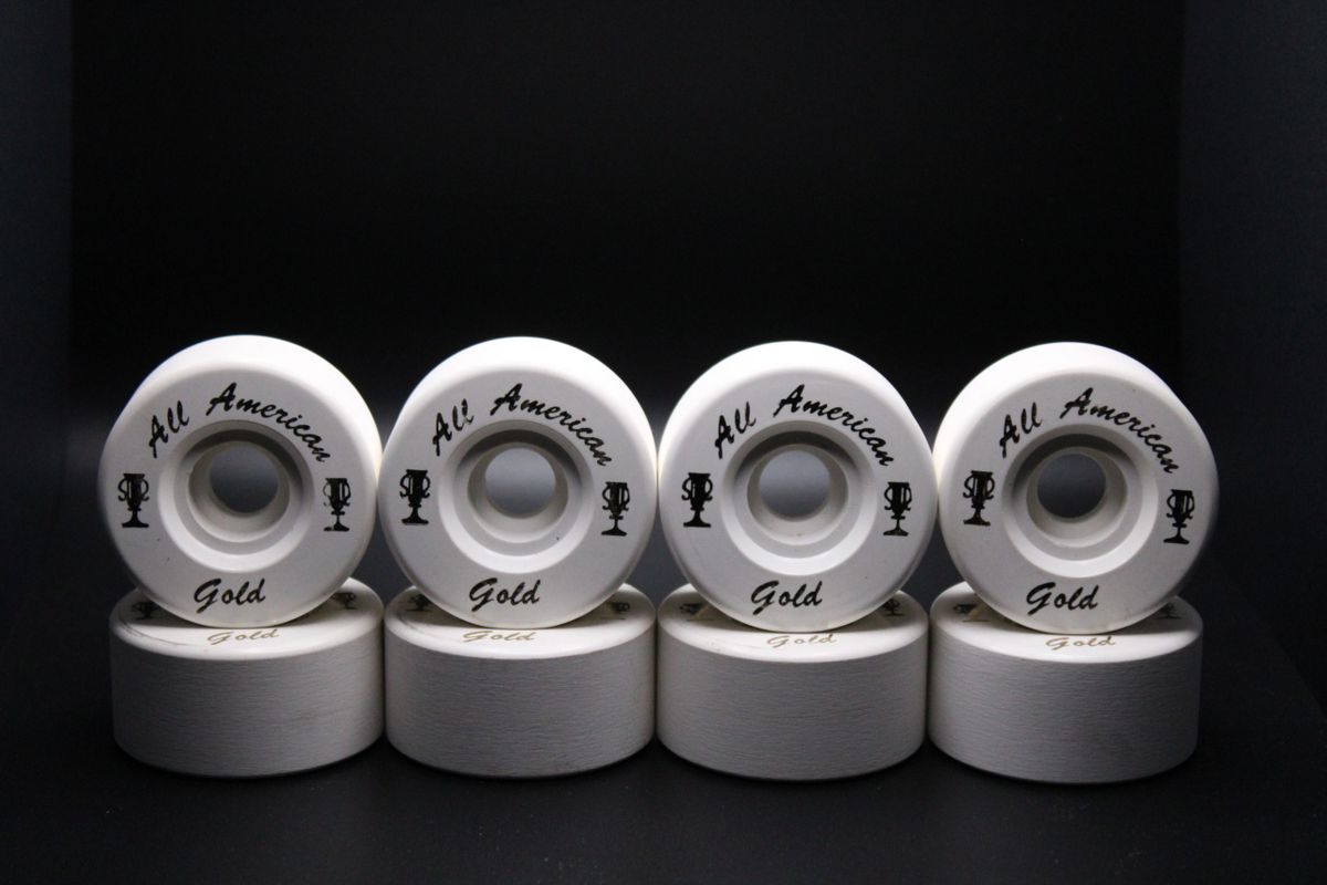 Original All American Gold Skate Wheels (NOS) - White