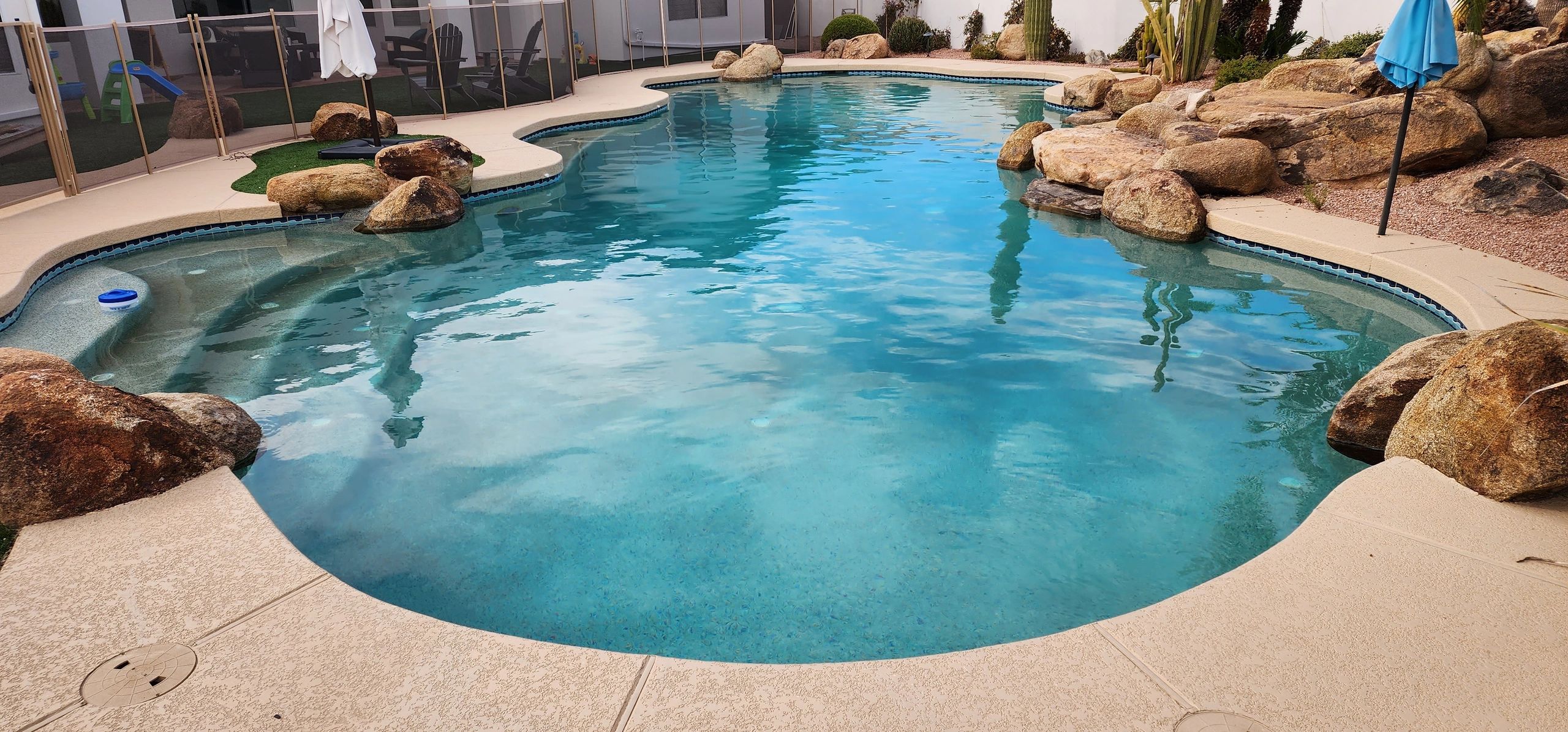 Blue water pools store