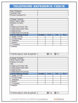 Applicant Reference Check Form - Download