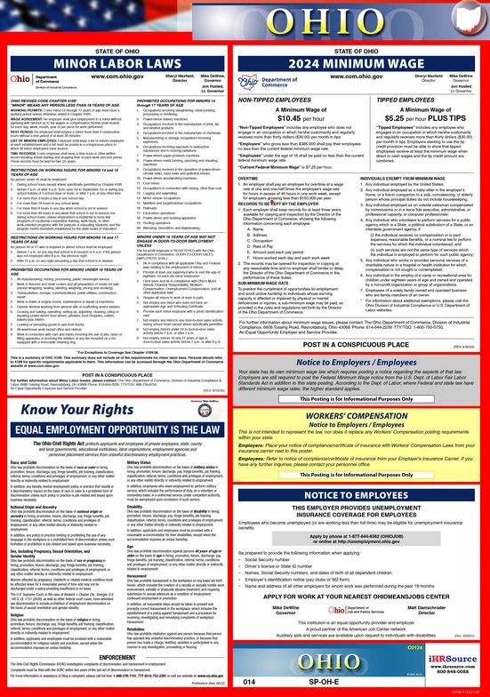 Ohio State Labor Law Poster