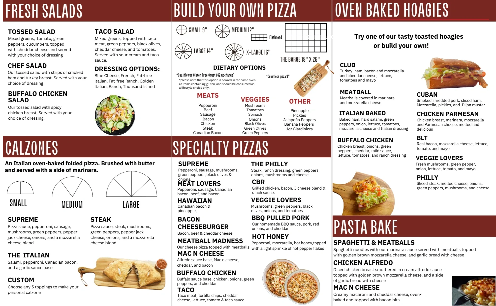 Menu | The Pizza Shoppe