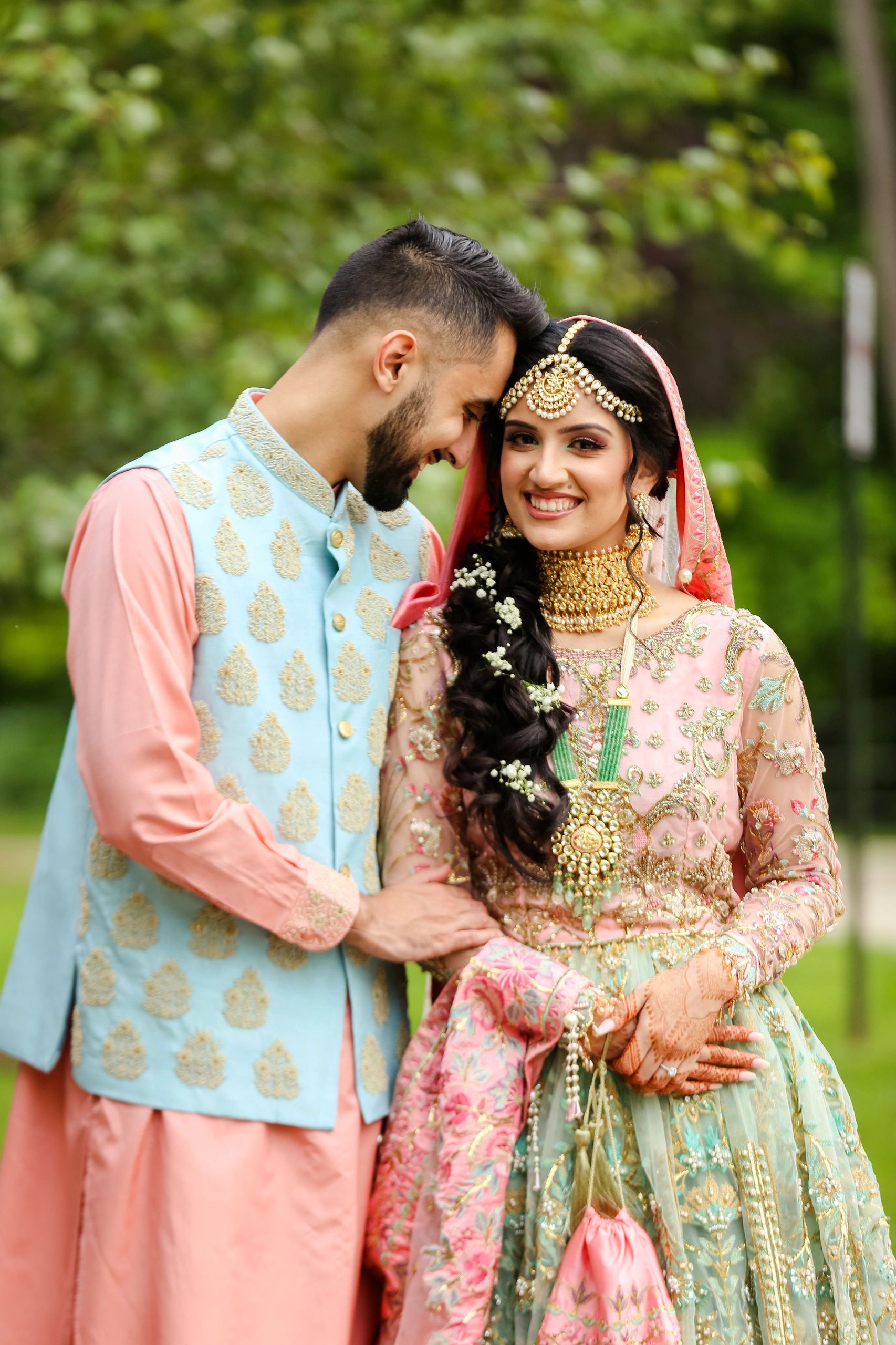 Indian Bride And Groom Dress Combination
