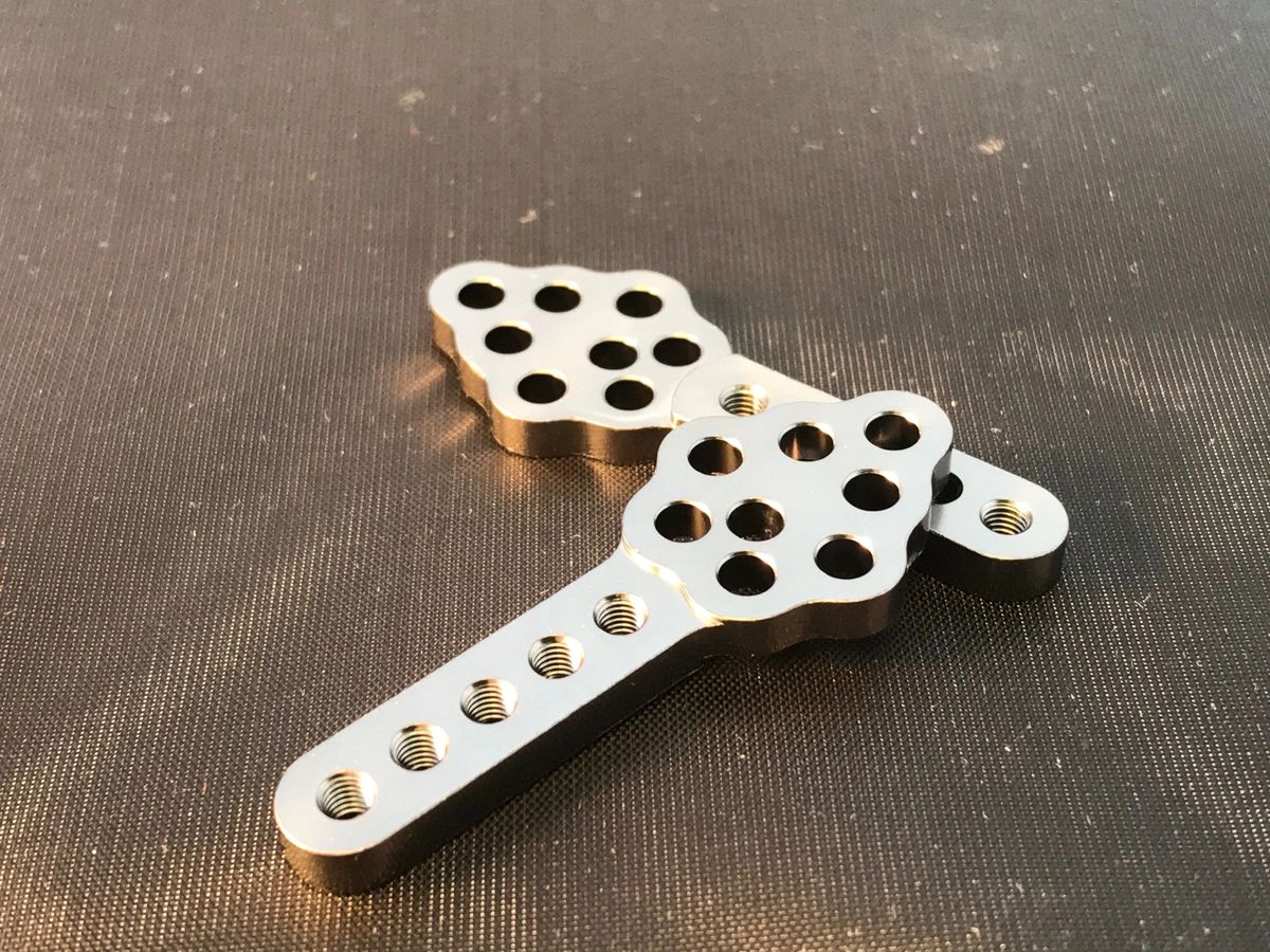 Aluminum Shock Keys 2pc Gun Metal