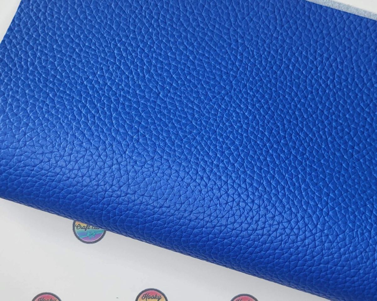 Royal blue lychee leatherette