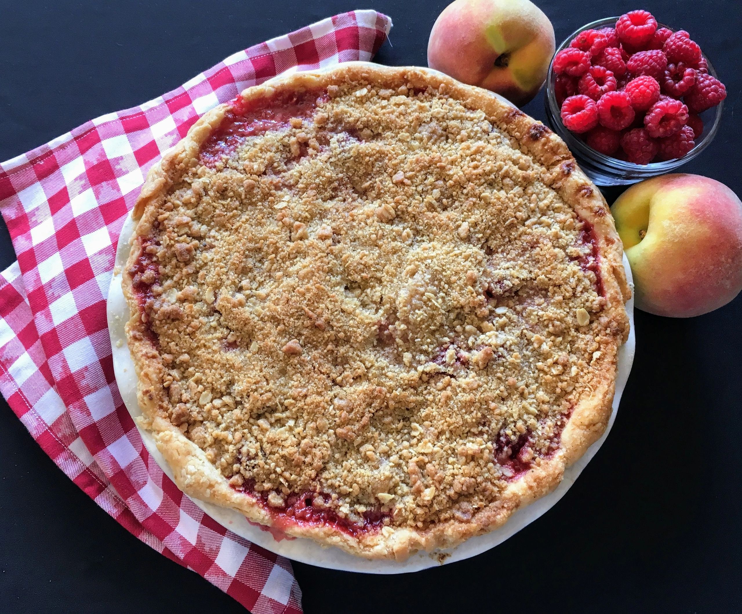 Deep Dish Peach Raspberry Pie