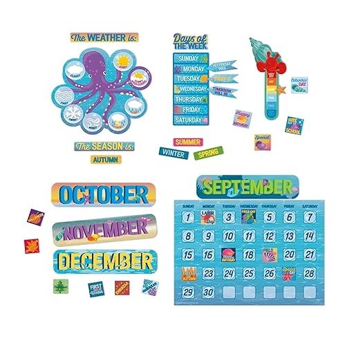 Seas the Day Calendar Bulletin Board Set