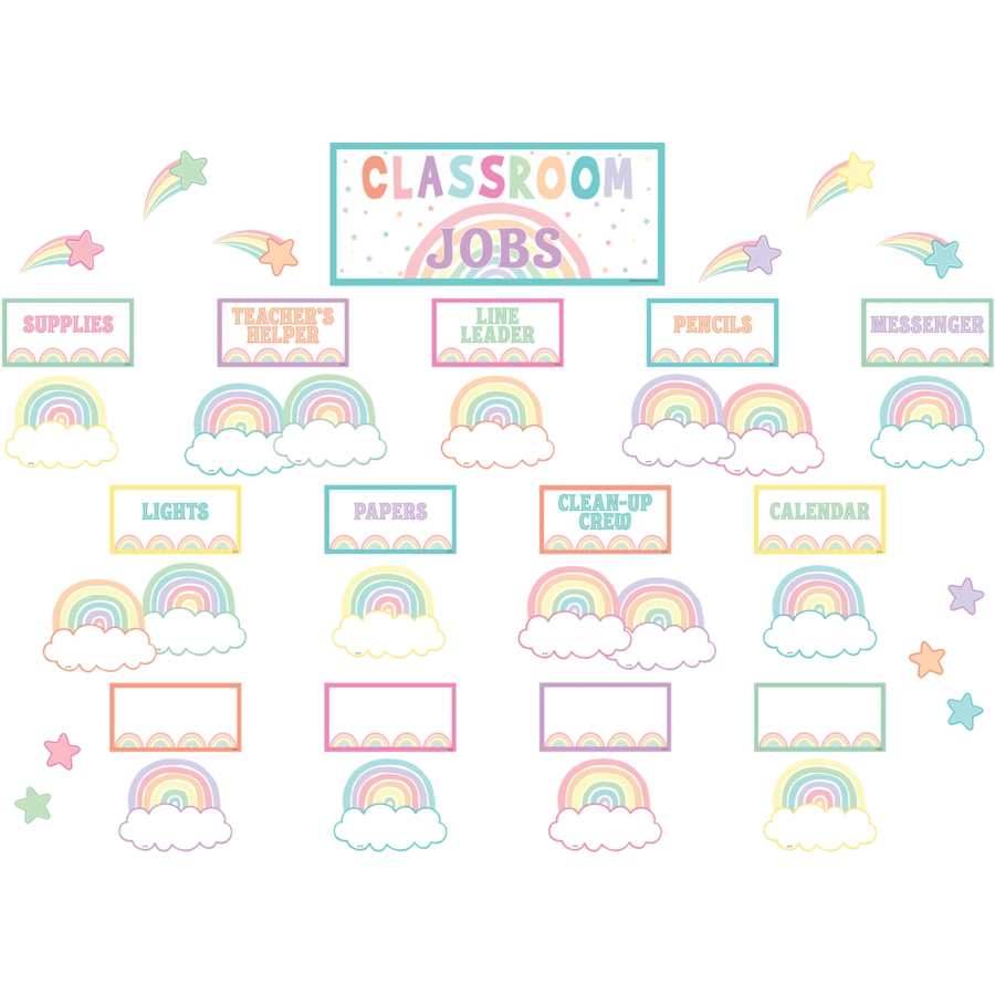 Pastel Pop Classroom Jobs Mini Bulletin Board Set