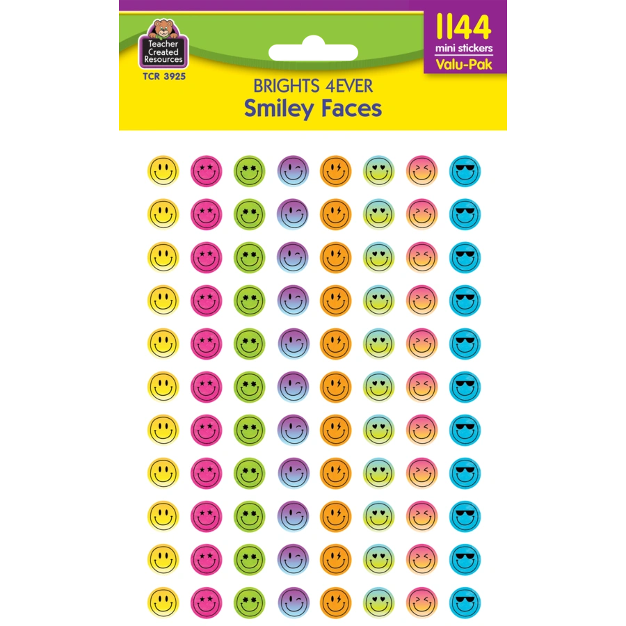 Brights 4Ever Smiley Faces Mini Stickers 1144 Count
