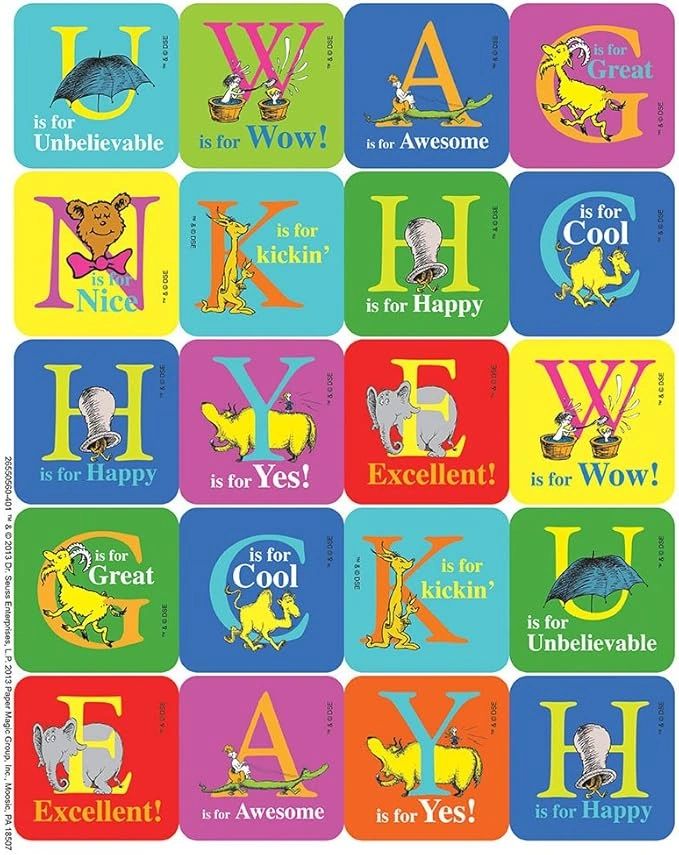 Dr. Seuss Alphabet Stickers 120 Count
