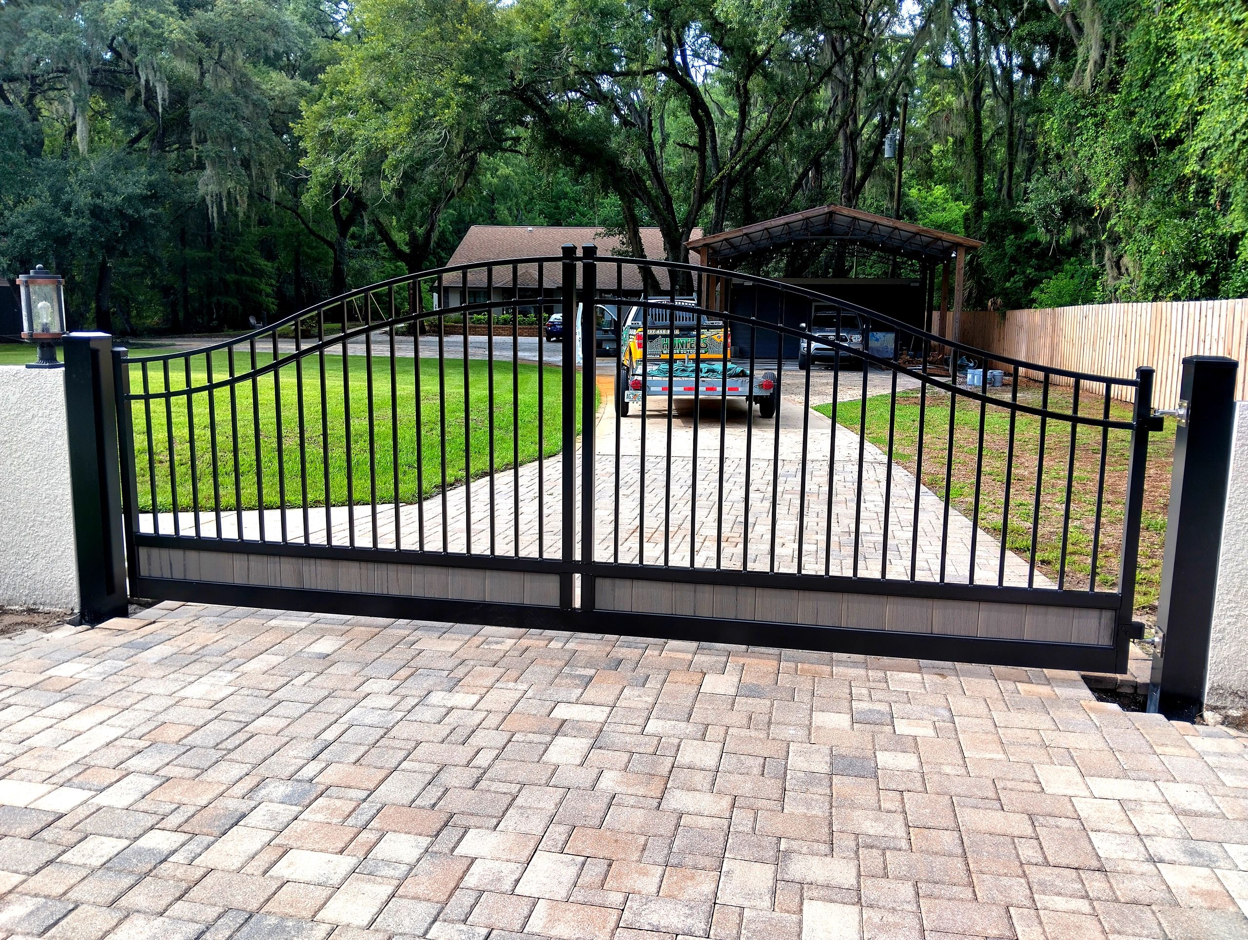 Custom driveway gates and fully welded gates and railing.