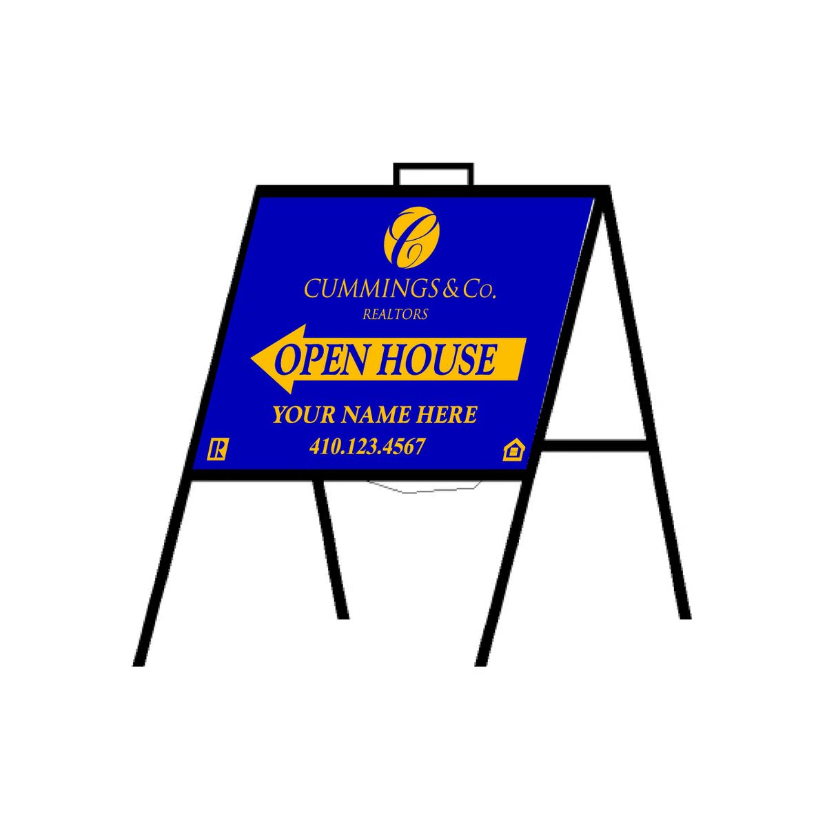 Tent Sign. Open House or For Sale Directional A-Frame.