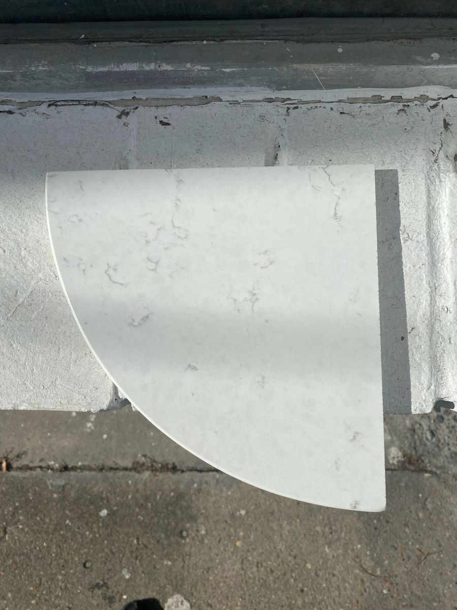 White Carrara Quartz Stone Shower Caddy